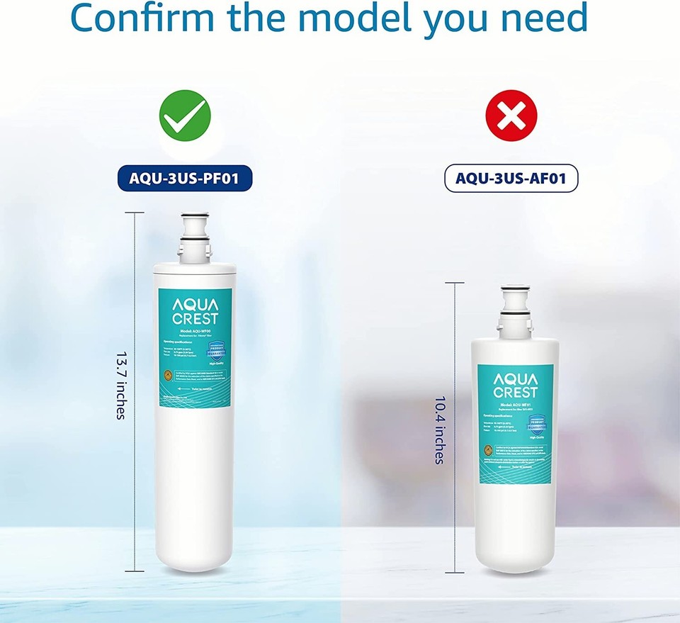 AQUA CREST 3US-PF01 Under Sink Water Filter,NSF 42 Certified (1 Pack ...