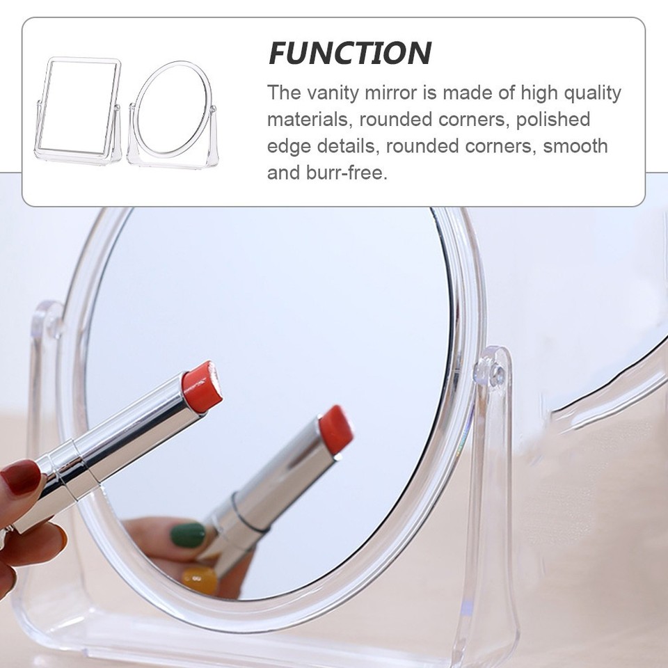 2 Pcs Double-side Mirror Portable Makeup Cosmetic Rotary Mirrors | eBay ...