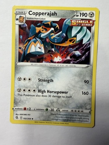 Copperajah SWSH08: Fusion Strike 192/264 NM English Pokemon Card | eBay