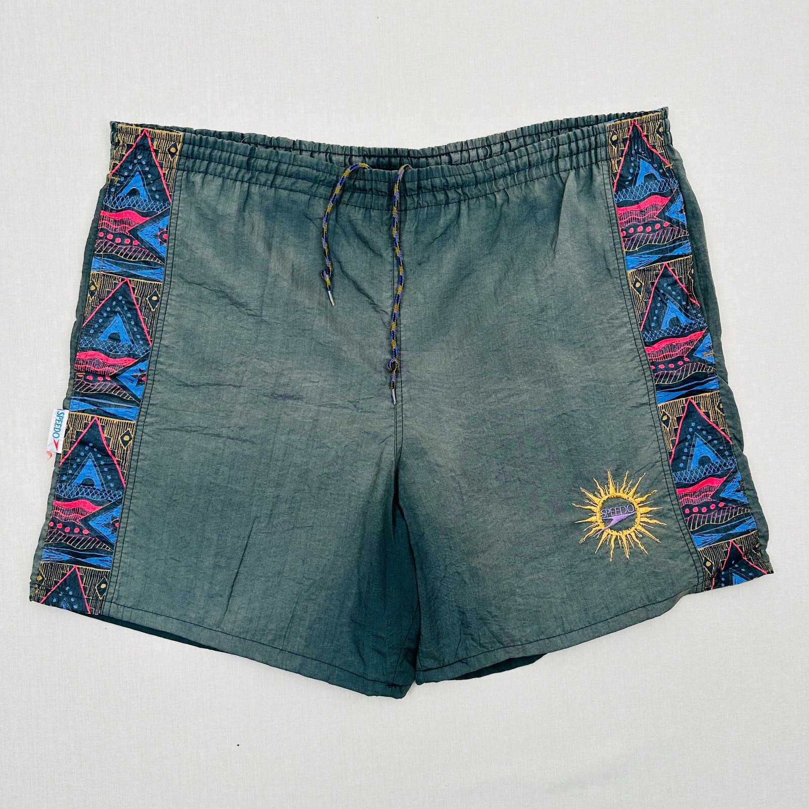 Vintage Speedo Swimshorts 80's Sunburst Design Size XL - Gem