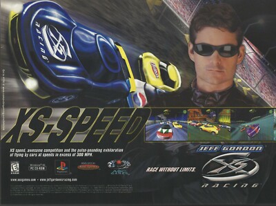 Jeff Gordon XS Racing Print Ad/Poster Art Playstation PS1 PC Big Box (A ...
