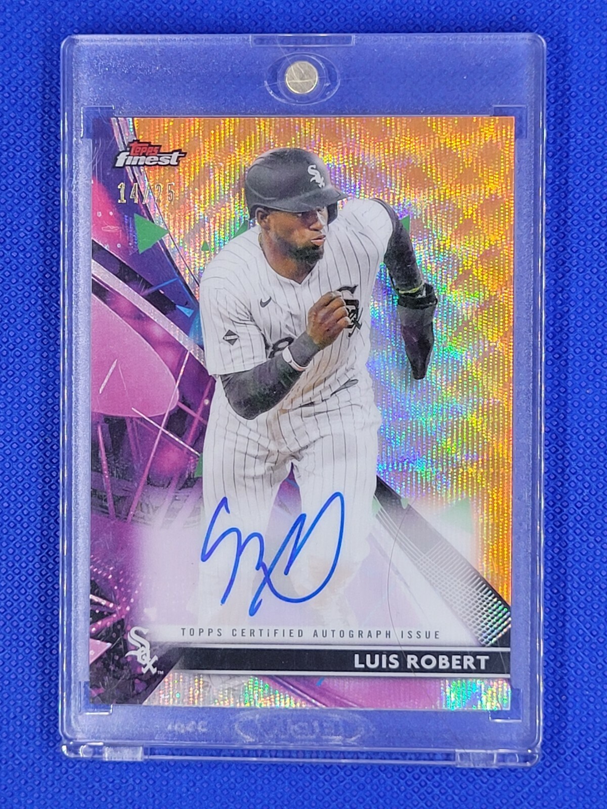 2021 Topps Finest - Finest Autographs Luis Robert #FA-LR Orange Wave ...