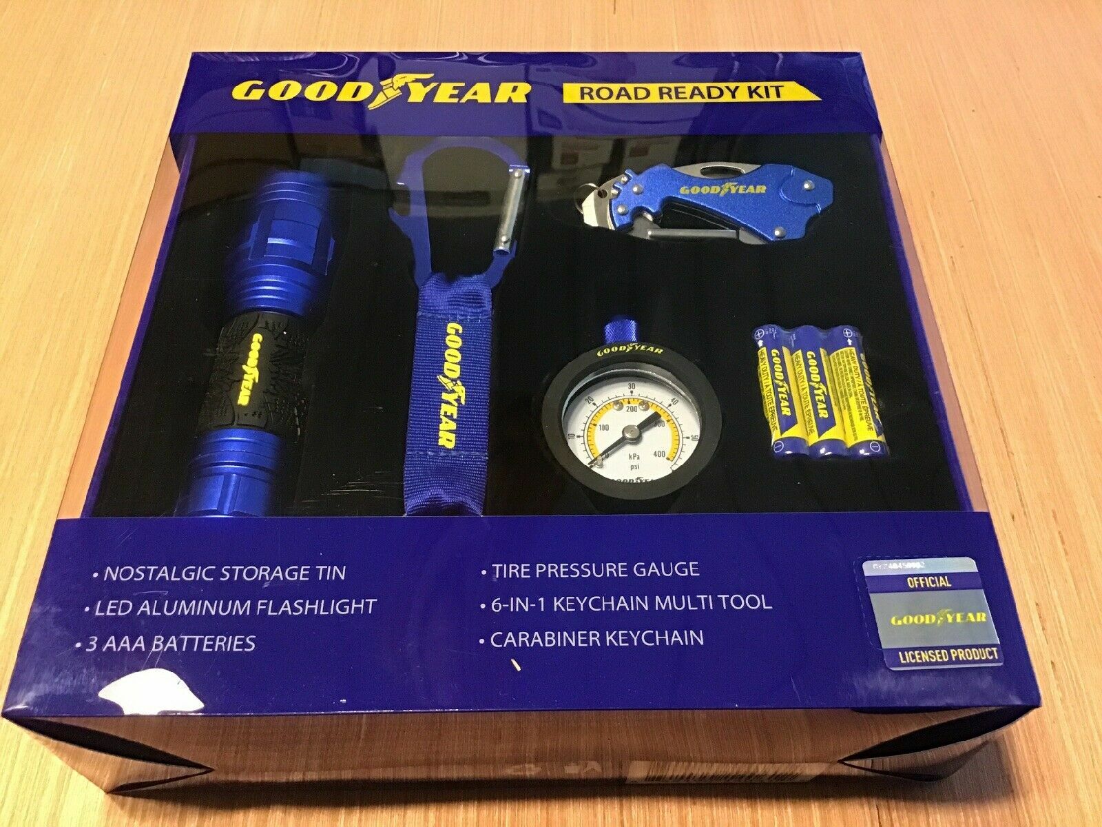 Goodyear Road Ready Kit (Flashlight, Tire Guage, Multi Tool, Carabiner ...