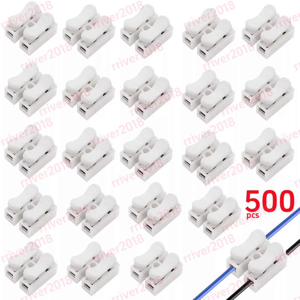 100-500pcs Wiring Terminal Spring Loaded Push Quick Electrical Cable ...