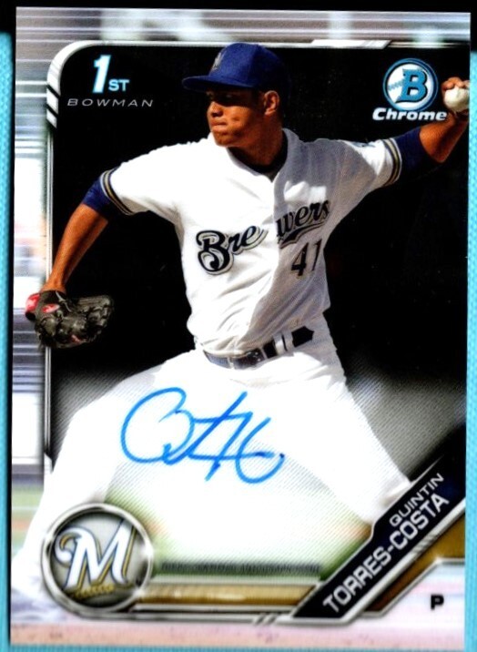 2019 Bowman CHROME Autograph Auto Quintin Torres-Costa Card # CPA-QTC ...