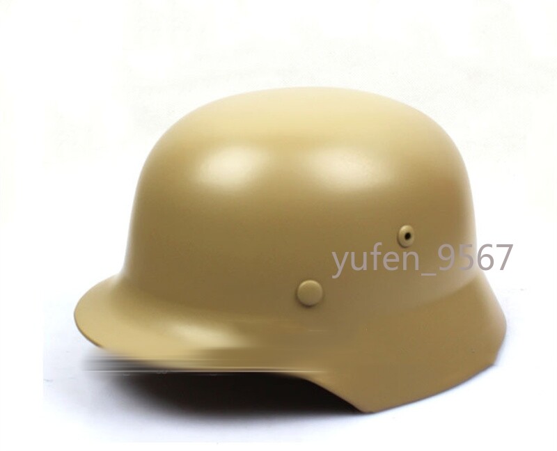 Military WW2 German M35 Steel Motorcycle Helmet Army Field Helmets Tan ...