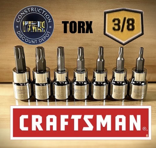 Craftsman Evolv 7 pc Torx Bit 3/8" Drive Socket Set T15 T20 T25 T30 T40 ...