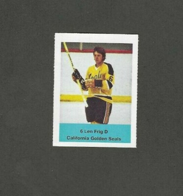 1974-75 NHL STAMP ACME LOBLAWS 6 LEN FRIG CALIFORNIA GOLDEN SEALS | eBay