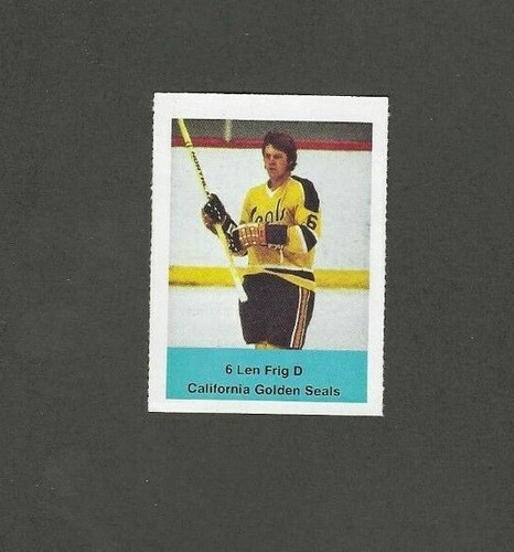 1974-75 NHL STAMP ACME LOBLAWS 6 LEN FRIG CALIFORNIA GOLDEN SEALS | eBay