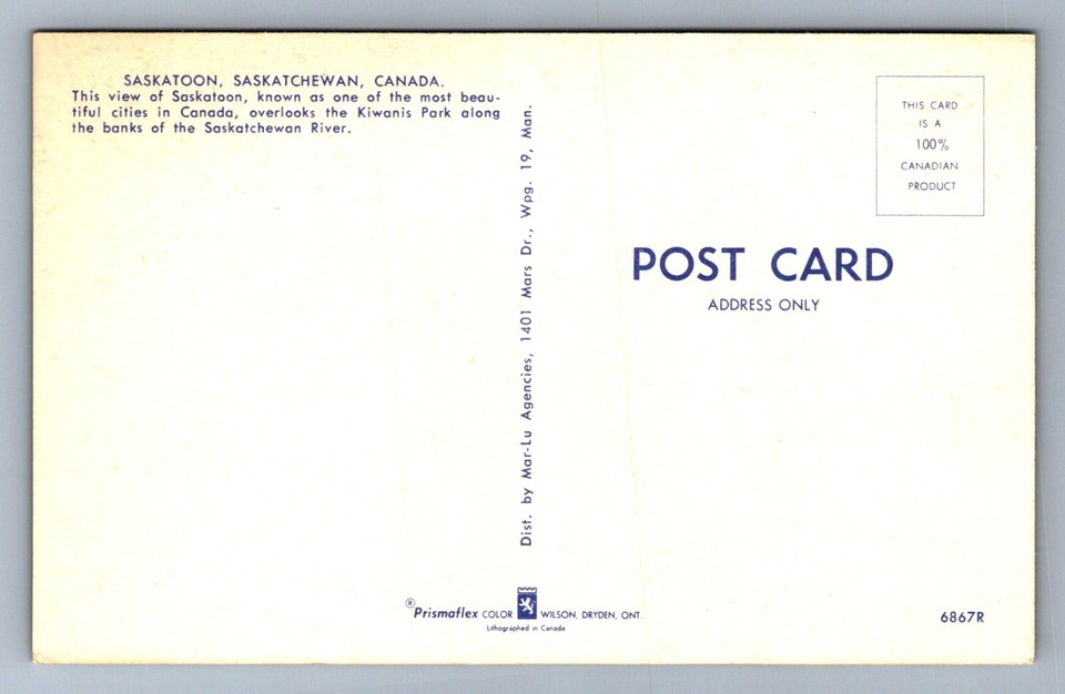 Postcard Vtg Canada Saskatoon Saskatchewan Kiwanis Park River | eBay