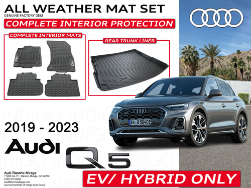 2019-2023 Audi Q5 (EV/ HYBRID) Rubber COMPLETE FRONT + REAR MATS ...