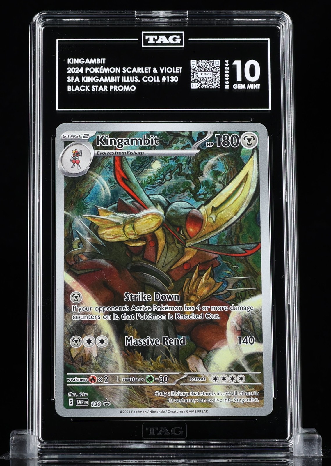 Kingambit 2024 Pokemon Shrouded Fable Black Star Promo TAG 10 PSA #130 ...