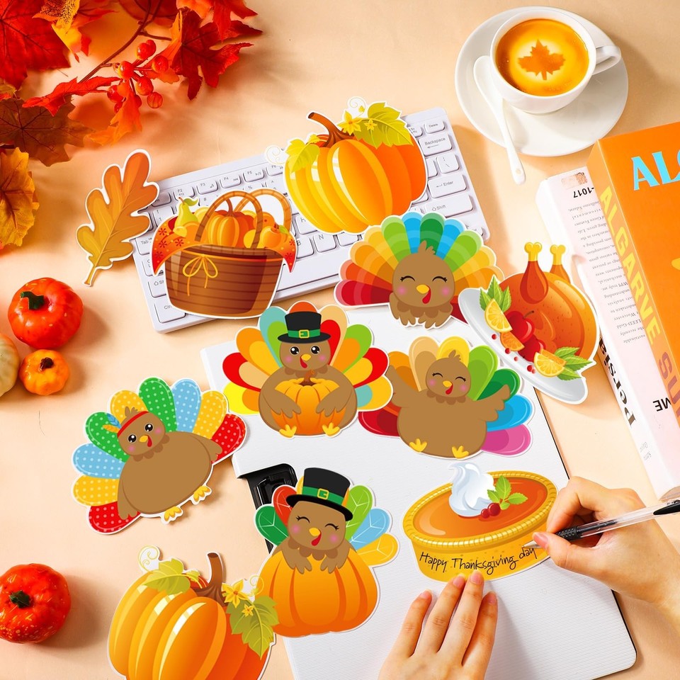 200 Pcs Thanksgiving Cutouts Paper Turkey Cutouts for Bulletin Board ...