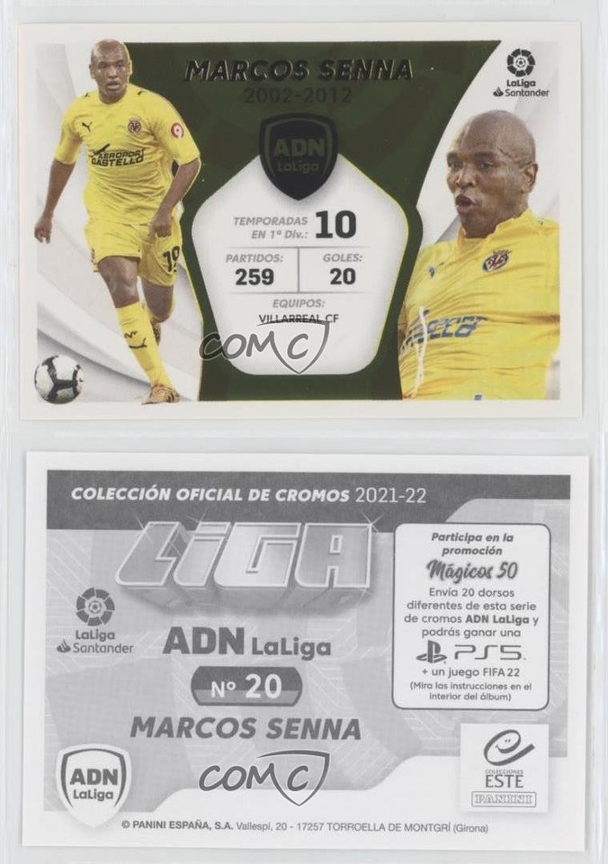 2021-22 Panini La Liga Santander Este Stickers ADN Marcos Senna #20 ...