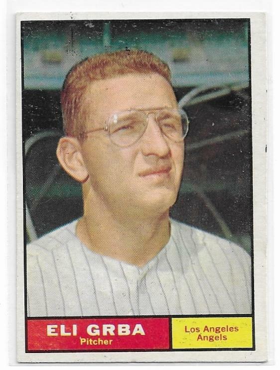 ELI GRBA 1961 Topps Baseball card #121 Los Angeles California Angels EX ...