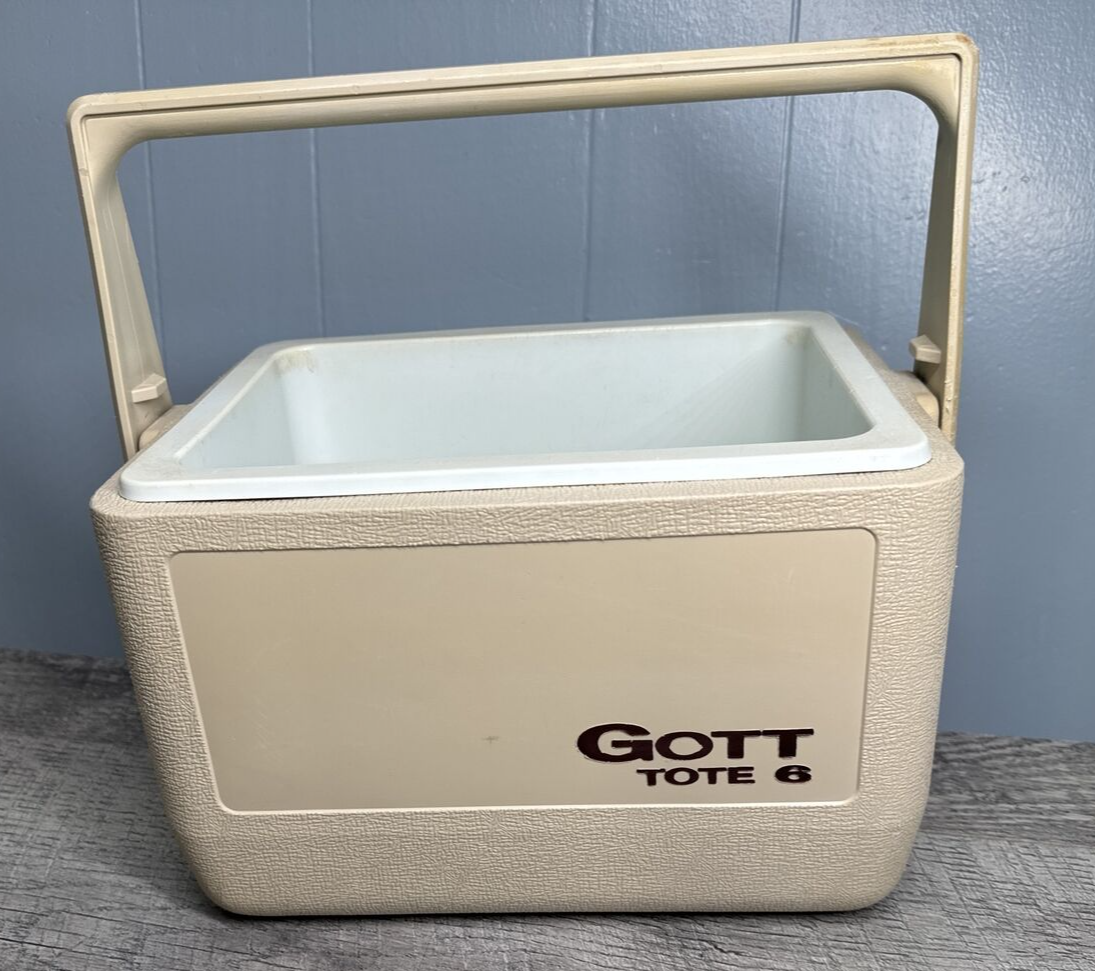 Gott Tote 6 Travel Cooler Personal Ice Chest Tan Brown with Lid 1306 ...