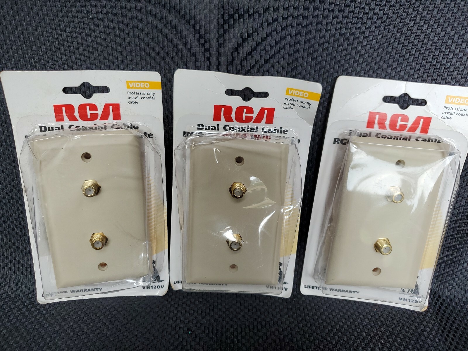 RCA Dual Coaxial Cable RG6 or RG59 Wall Plate - VH128V - LOT OF 3 - NEW ...