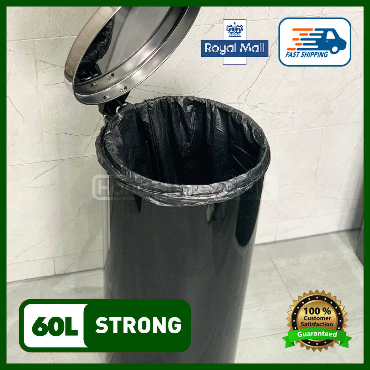 3L 10L 20L 40L 60L Bin Liners White Clear Black Light Medium Heavy Duty Bags | eBay