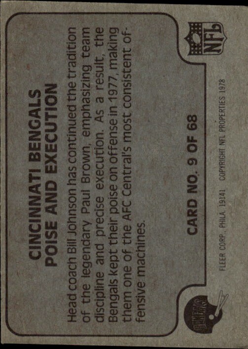 Poise and Execution Action Card 1978 Fleer Team Action #9 Cincinnati ...