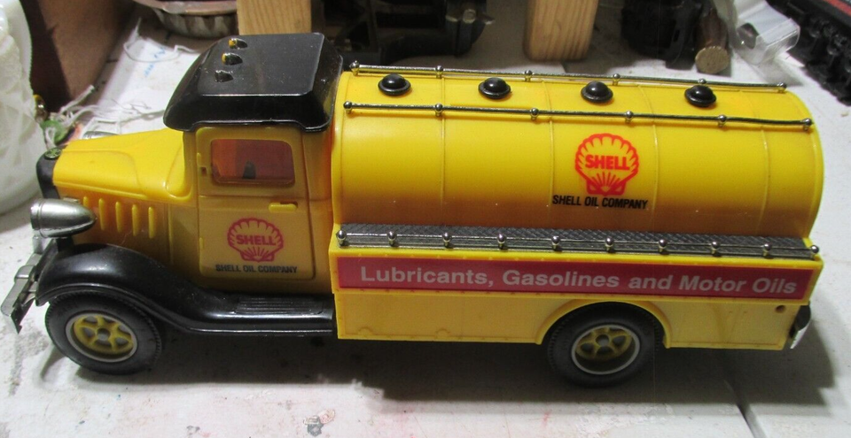 vintage toy Shell oil Company gas truck bank marx 1994 11" long | eBay