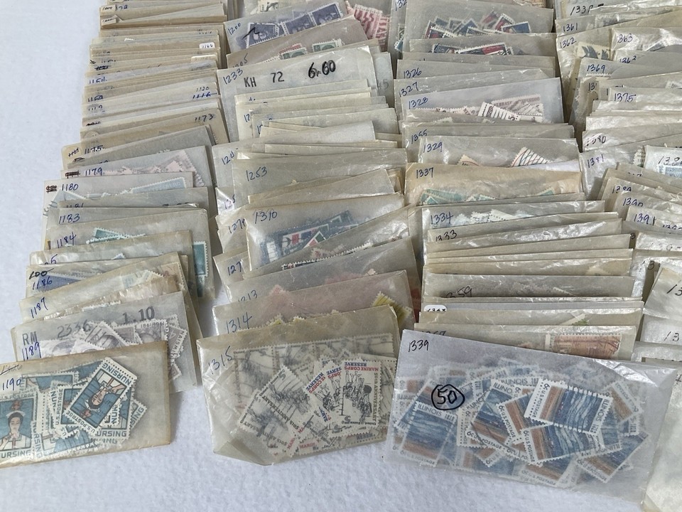 HUGE LOT Accumulation of Old Vintage US Stamps Collection in Glassine ...