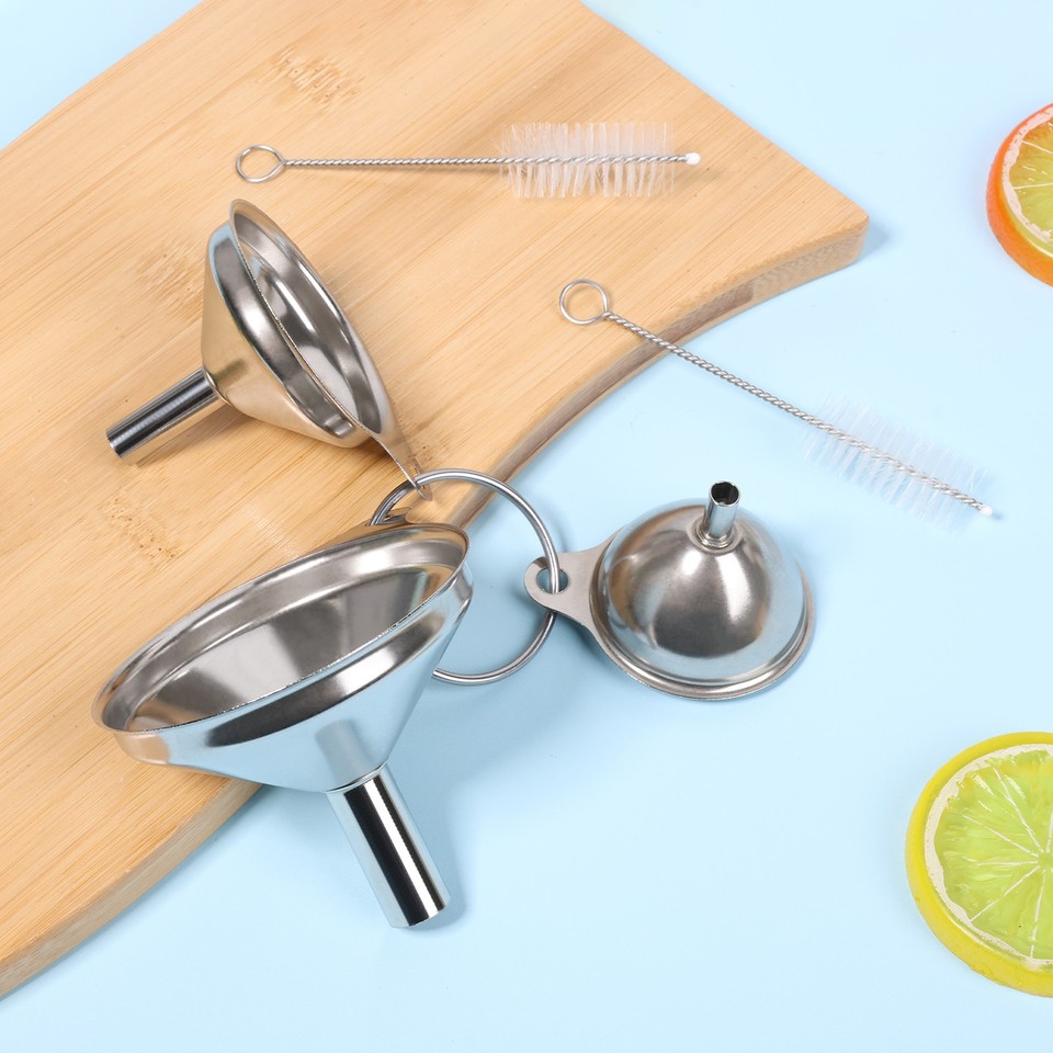 4 Sets Stainless Steel Jam and Powder Funnel Metal Funnel Set With ...