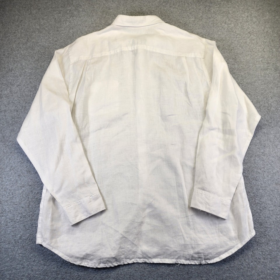 Tommy Bahama Sea Glass Breezer Linen Shirt Men's XL White Long Sleeve ...