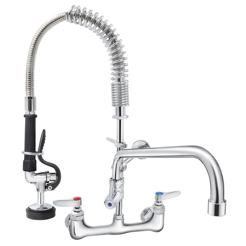 Commercial Pre-Rinse Kitchen Sink Faucet w/ Sprayer Mixer Tap 21-47in ...