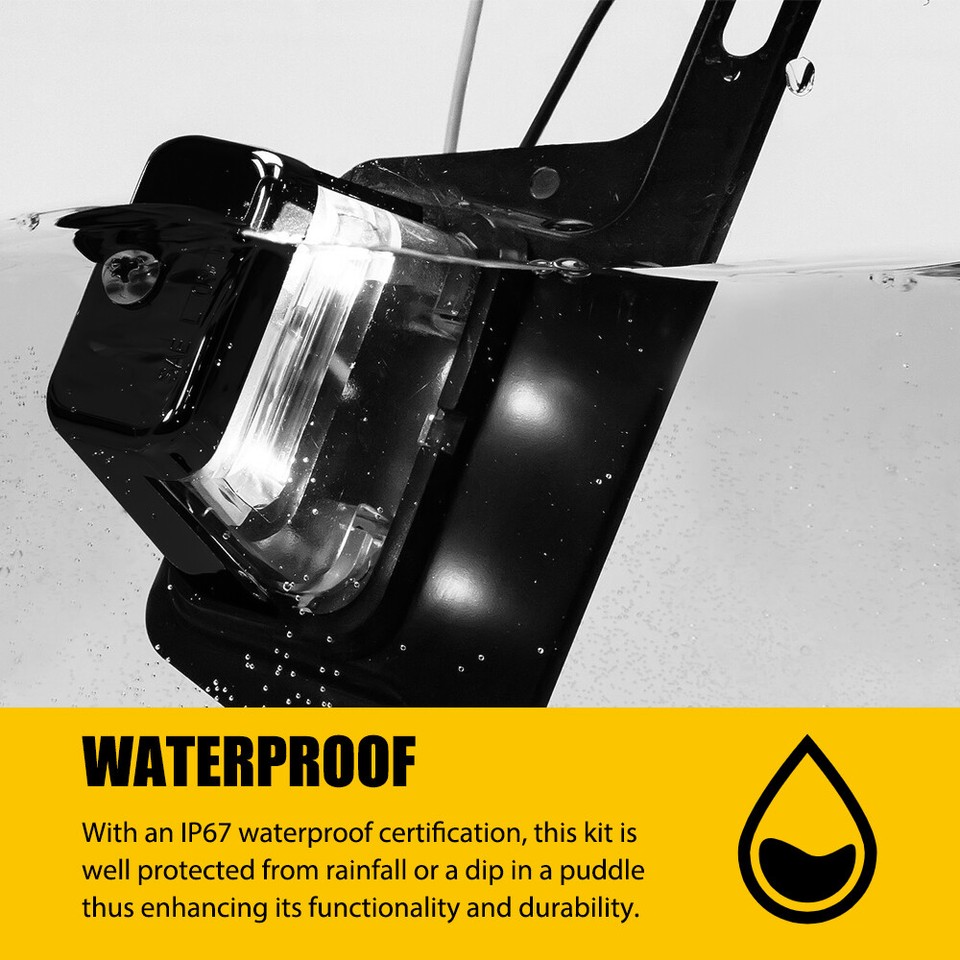 Trailer License LED Plate Bracket Light Mount Universal 12V DC For RV ...