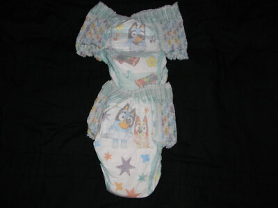 4 Pampers easy-ups 6t-7t (Bluey) Made to fit 32 in waist. | eBay