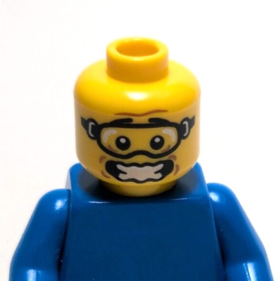 Lego - Minifigure Head - Goggles, Scared | eBay