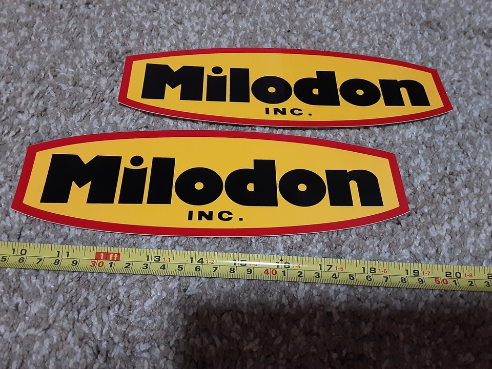 Lot of 2 Milodon Oil Pans Racing Decals Stickers NHRA Hot Rod Rat Rod ...