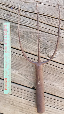Antique Primitive 3 Tine Hay Fork 18 3/8" long x 6 3/4" wide | eBay
