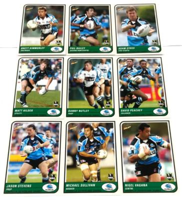2005 Select NRL Tradition Series Trading Cards Base Team Set SHARKS (9 ...