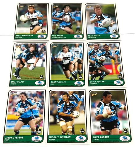 2005 Select NRL Tradition Series Trading Cards Base Team Set SHARKS (9 ...