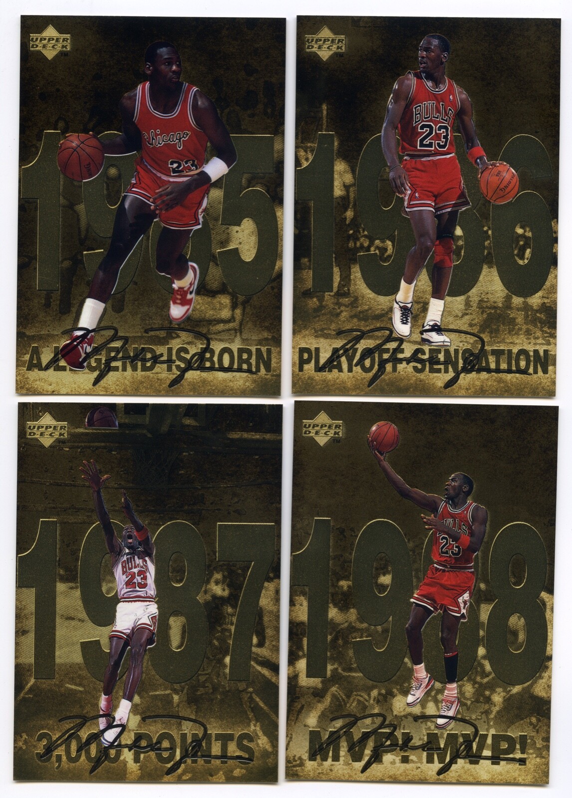 1985-1997 Michael Jordan Chicago Bulls 12 card set of Gold Foiled | eBay