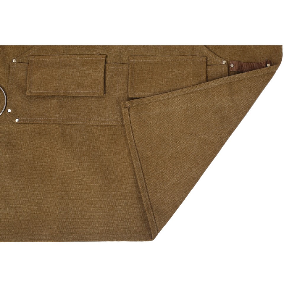Long Heavy Duty Canvas Tool Apron Carpenter Woodworking Apron, 16 Oz ...