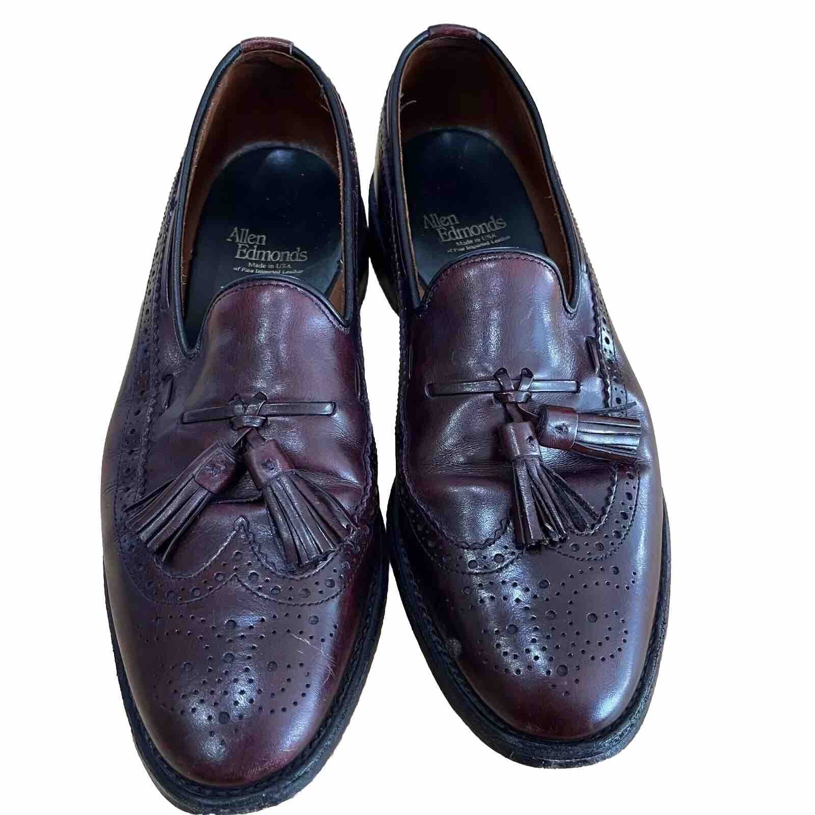 Allen Edmonds Manchester Burgundy Leather Wingtip Tassel Loafer. 9 | eBay