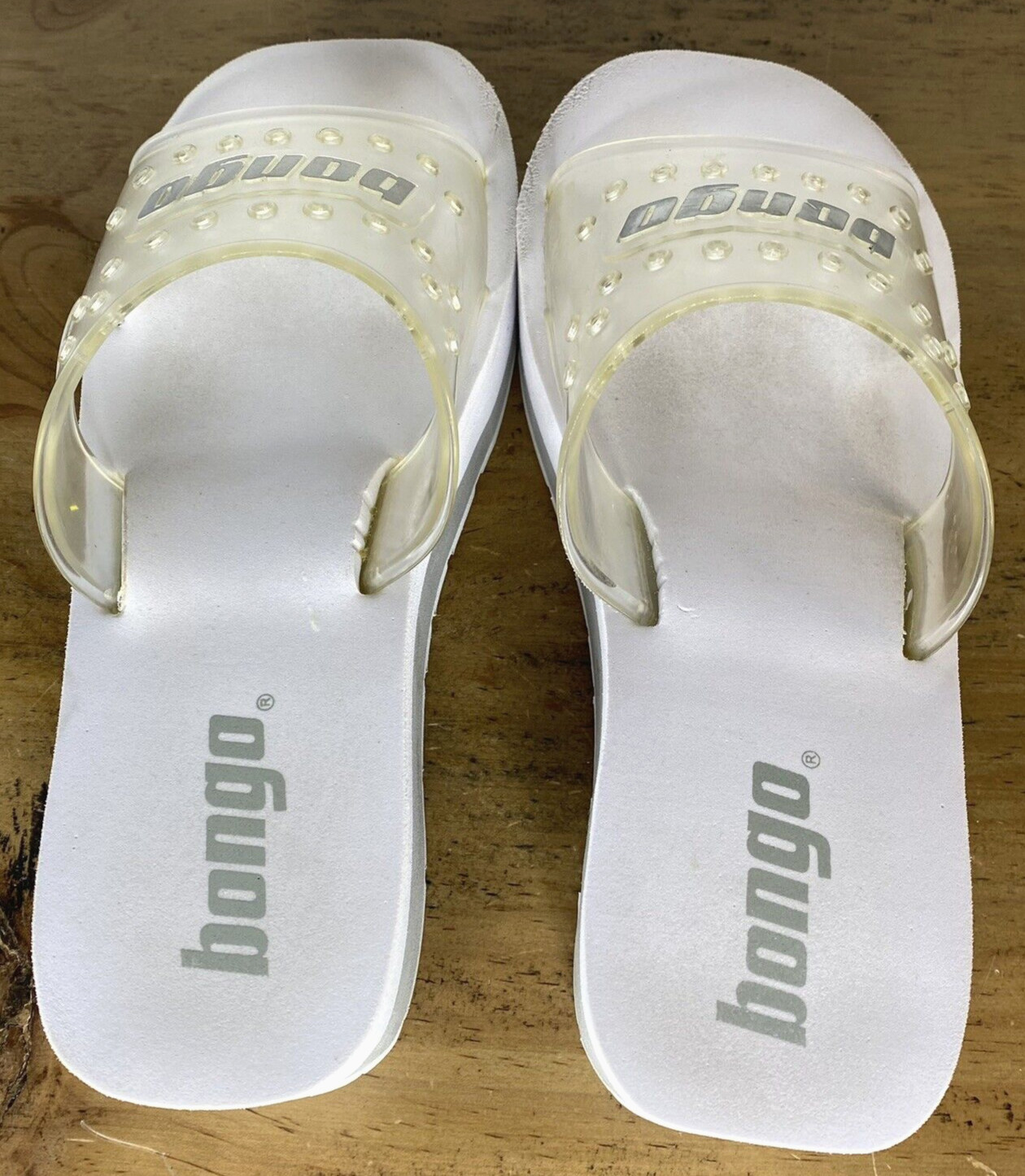 Vintage Y2K Retro Bongo White Platform Chunky Slides … - Gem