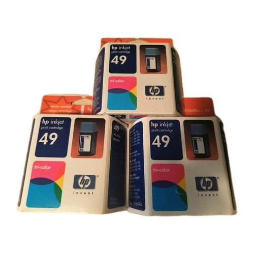 HP Tri Color Printer Cartridges 3 New #49 | eBay