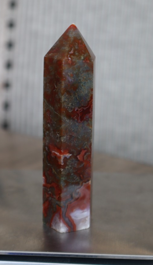 RED MOSS AGATE POINT 3.65 INCHES TALL/ 93.1 GRAMS | eBay