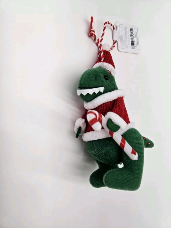 Wondershop T Rex Dinosaur Ornament Fabric Santa Candy Cane Christmas | eBay