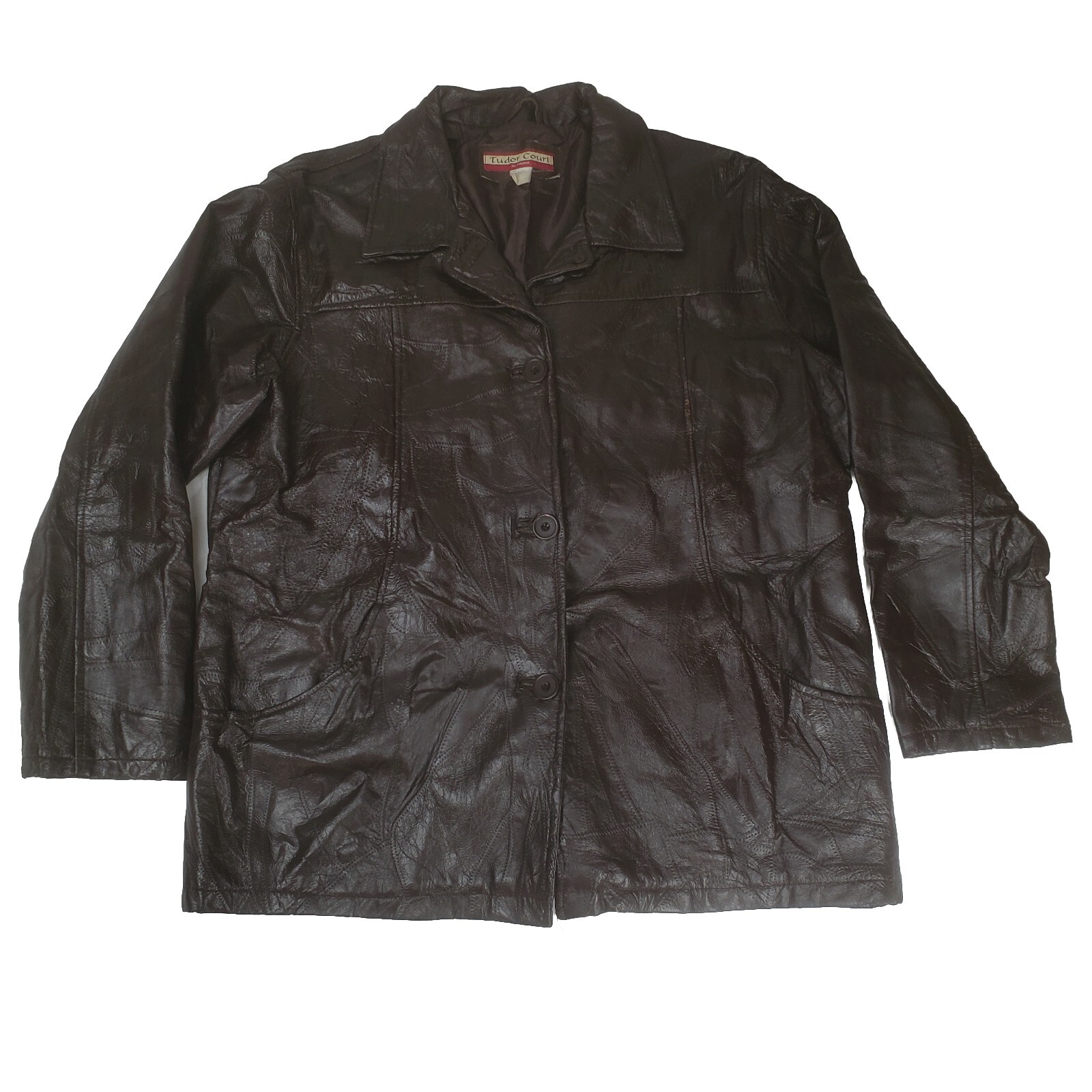 Men's Vintage Tudor Court Dark Brown Leather Jacket L… - Gem