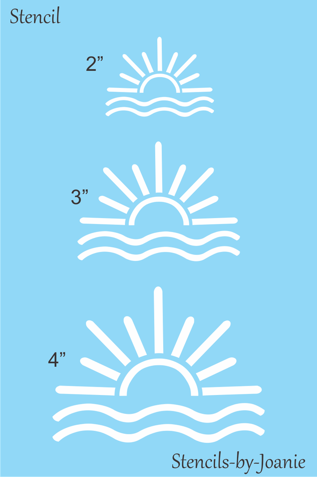 Beach Sun Water Wave Stencil Life Adventure Sunrise Sports Sunset DIY ...