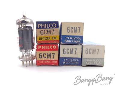 5 Vintage Philco 6CM7 Dual Triode TV Frame Oscillator Audio Vacuum Tube ...