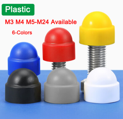 Plastic Dome Nut Cap Hexagon Bolt Protection Cover M3 M4 M5 M6 to M24 6 ...