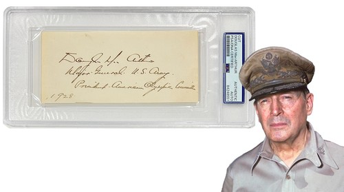 Early General Douglas MacArthur Signed & Inscribed Autograph, 1928. PSA ...