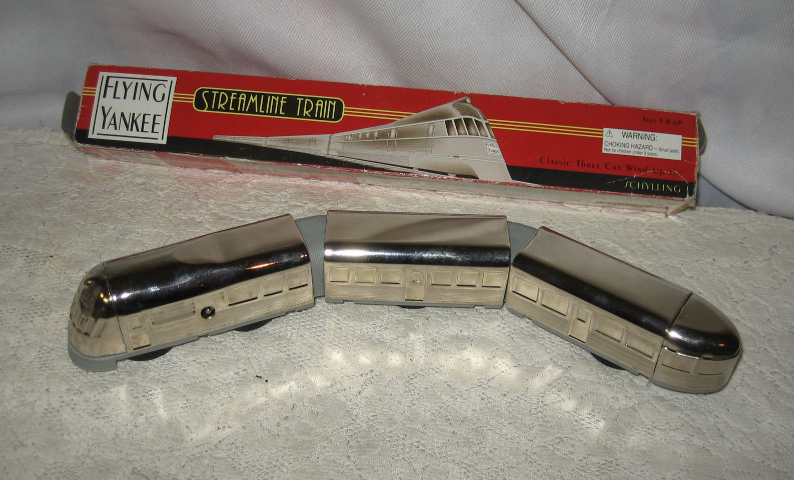 Schylling Chrome Tin Flying Yankee Streamline Classic 3 Car Wind-Up Toy ...