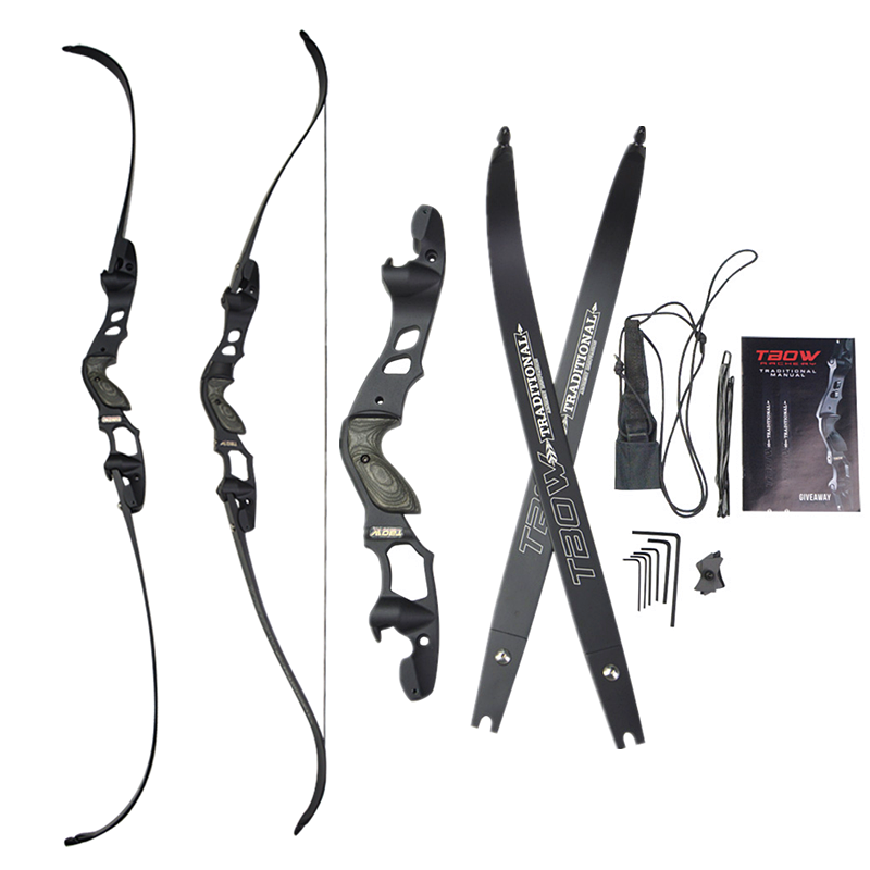 63" Archery ILF Takedown Recurve Bow 30-60lbs 19" Riser Hunting Shoot ...