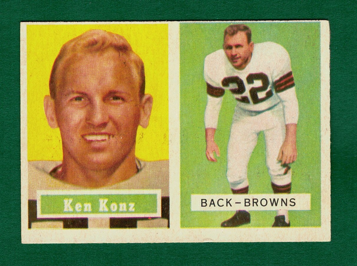 1957 TOPPS FOOTBALL #52 KEN KONZ- CLEVELAND BROWNS | eBay